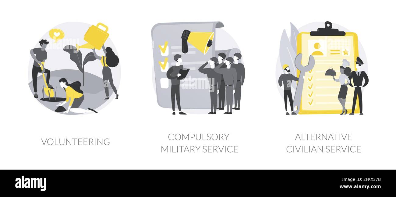 Community service abstract concept vector illustrations Stock Vector ...