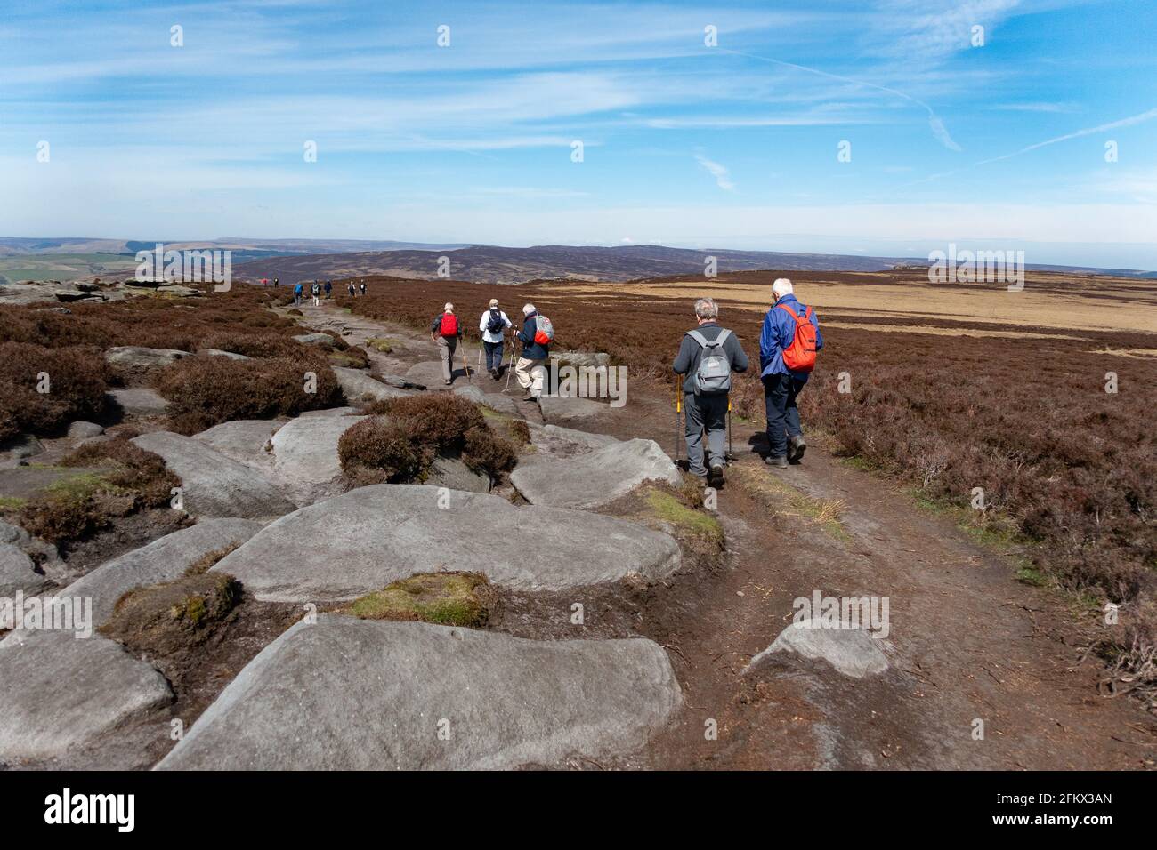 High Neb trig point at stanage edge near Hathersage, Peak District ...