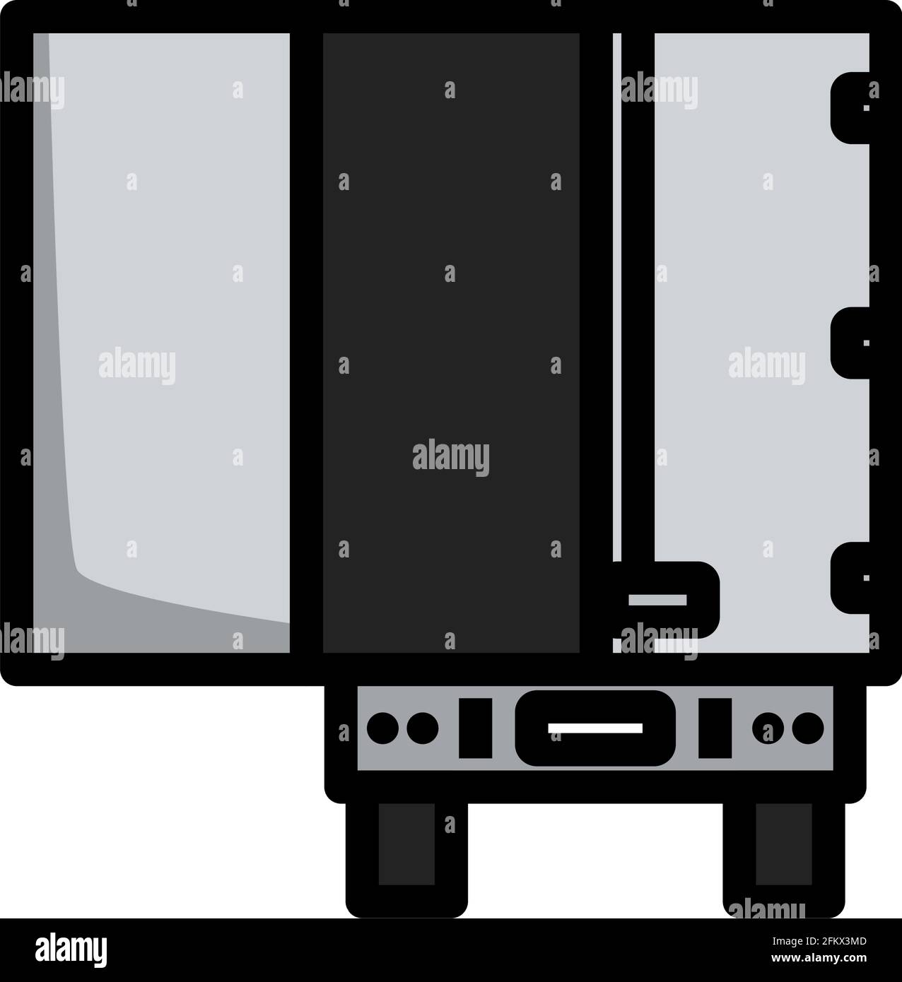 Truck Trailer Rear View Icon. Editable Bold Outline With Color Fill ...