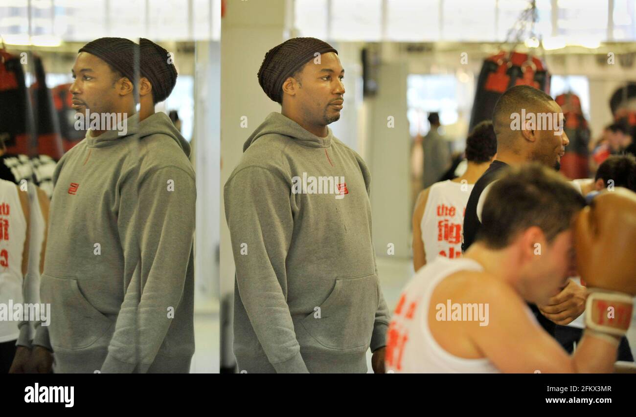 Ex Heavyweight Champ Lennox Lewis giving a tutorial at the Fight Club ...