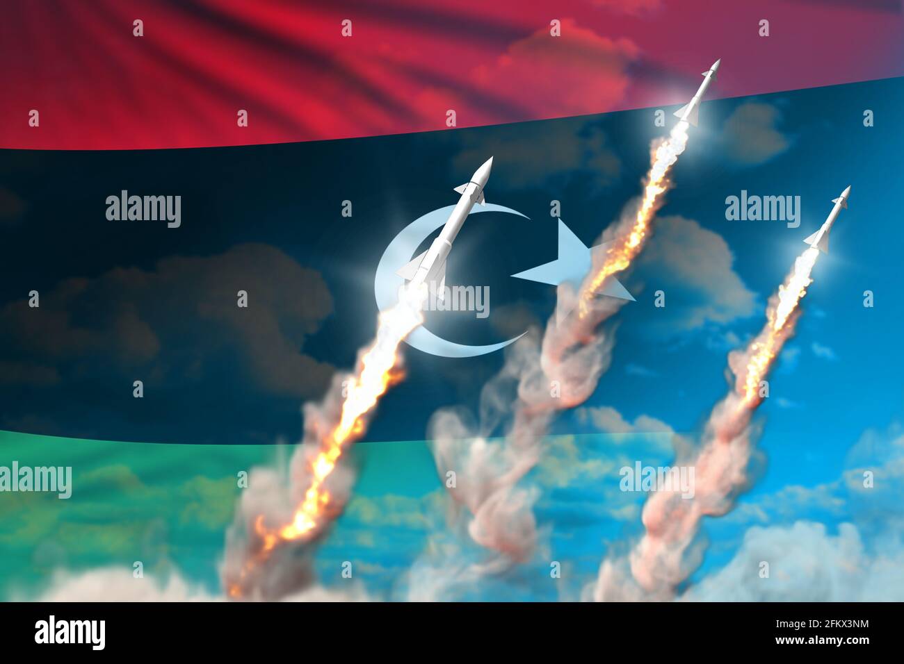 Libya ballistic warhead launch - modern strategic nuclear rocket ...