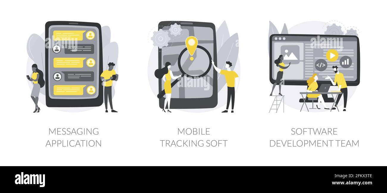 Smartphone application abstract concept vector illustrations Stock ...