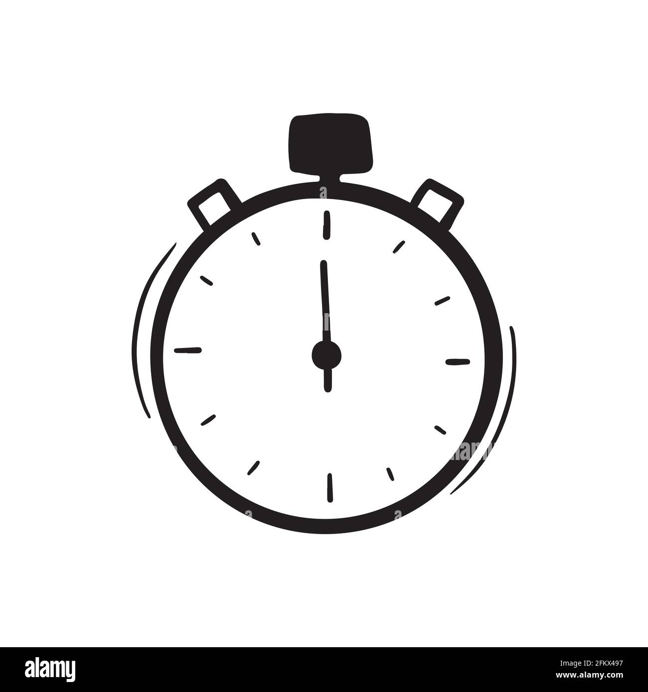 Hand drawn stopwatch element. Doodle sketch style. Stopwatch element ...