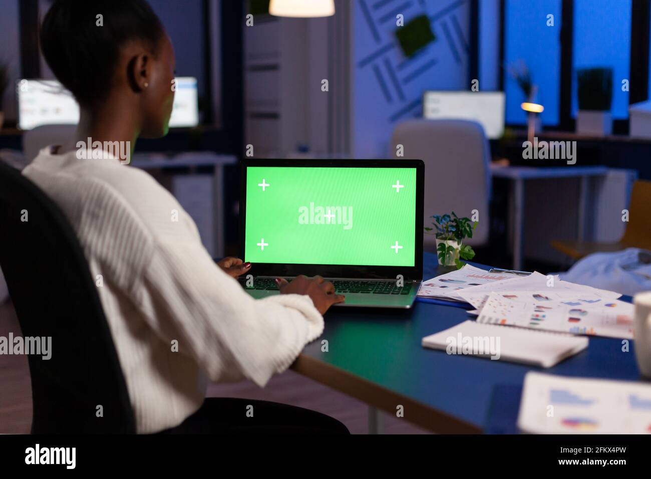 African manager typing laptop chroma hi-res stock photography and ...