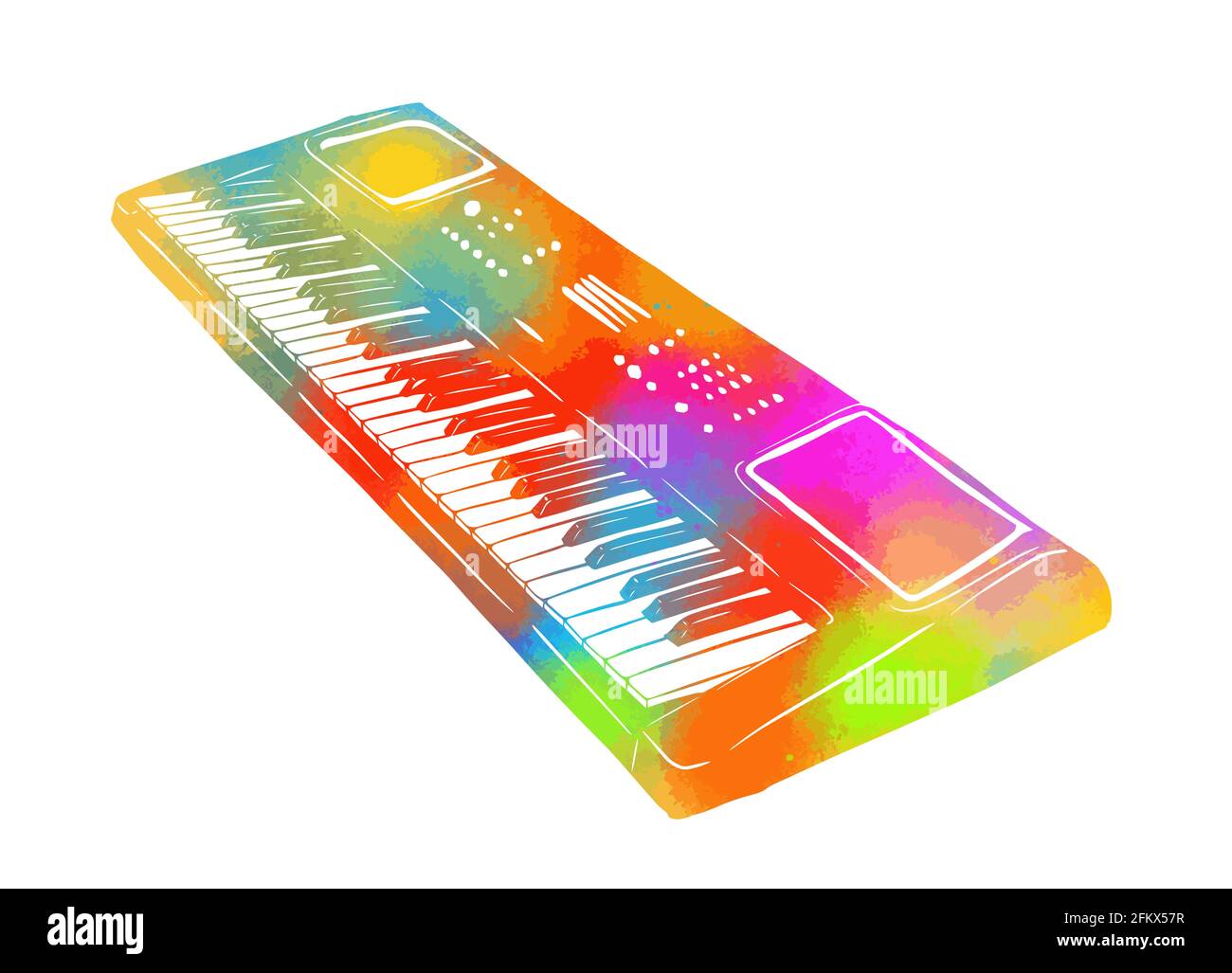 abstract multicolored synthesizer. Musical instrument. Vector ...