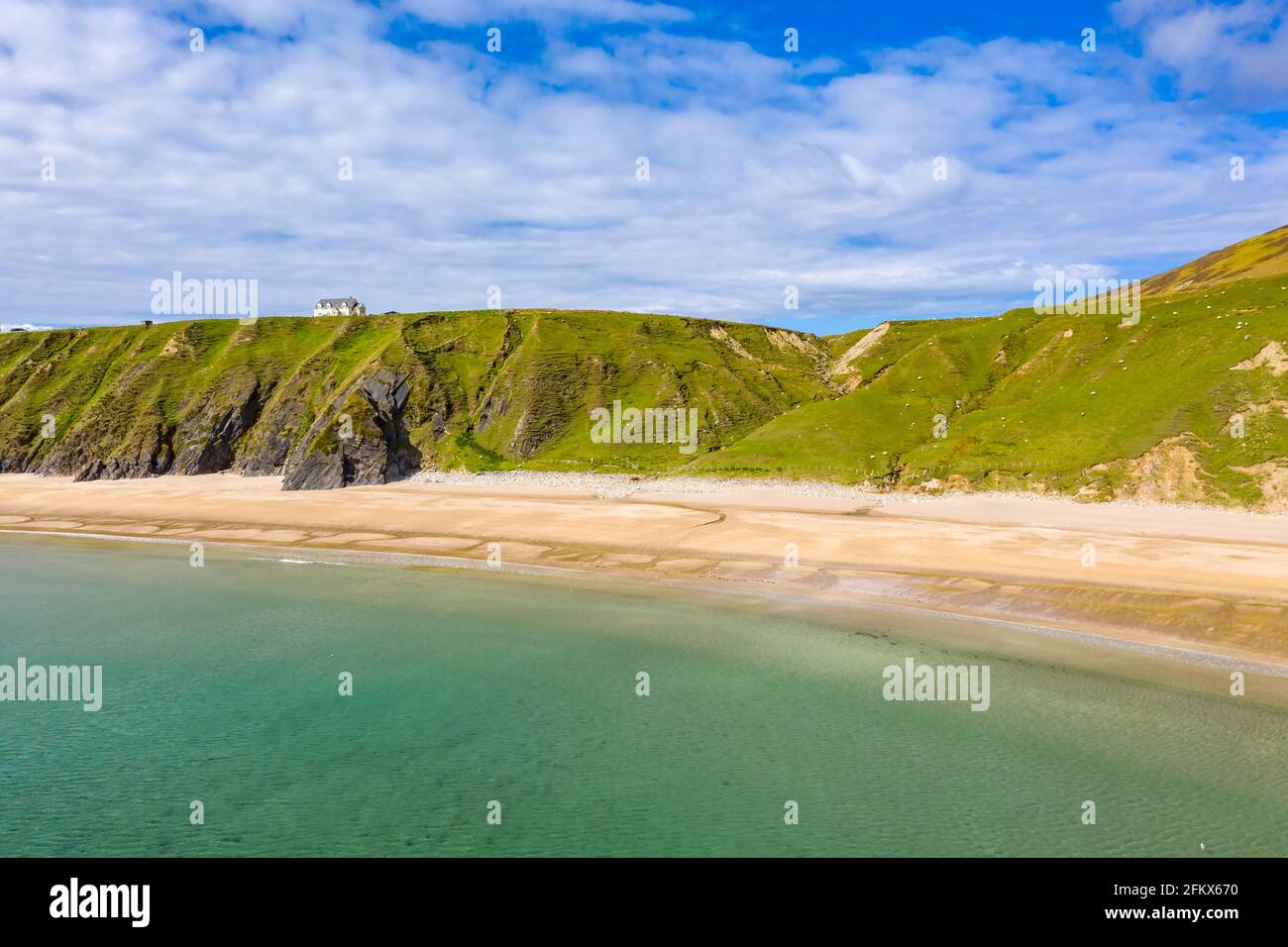 Aerial view of the Silver Strand in County Donegal - Ireland Stock ...