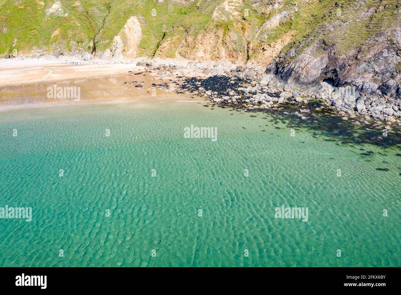 Aerial view of the Silver Strand in County Donegal - Ireland Stock ...