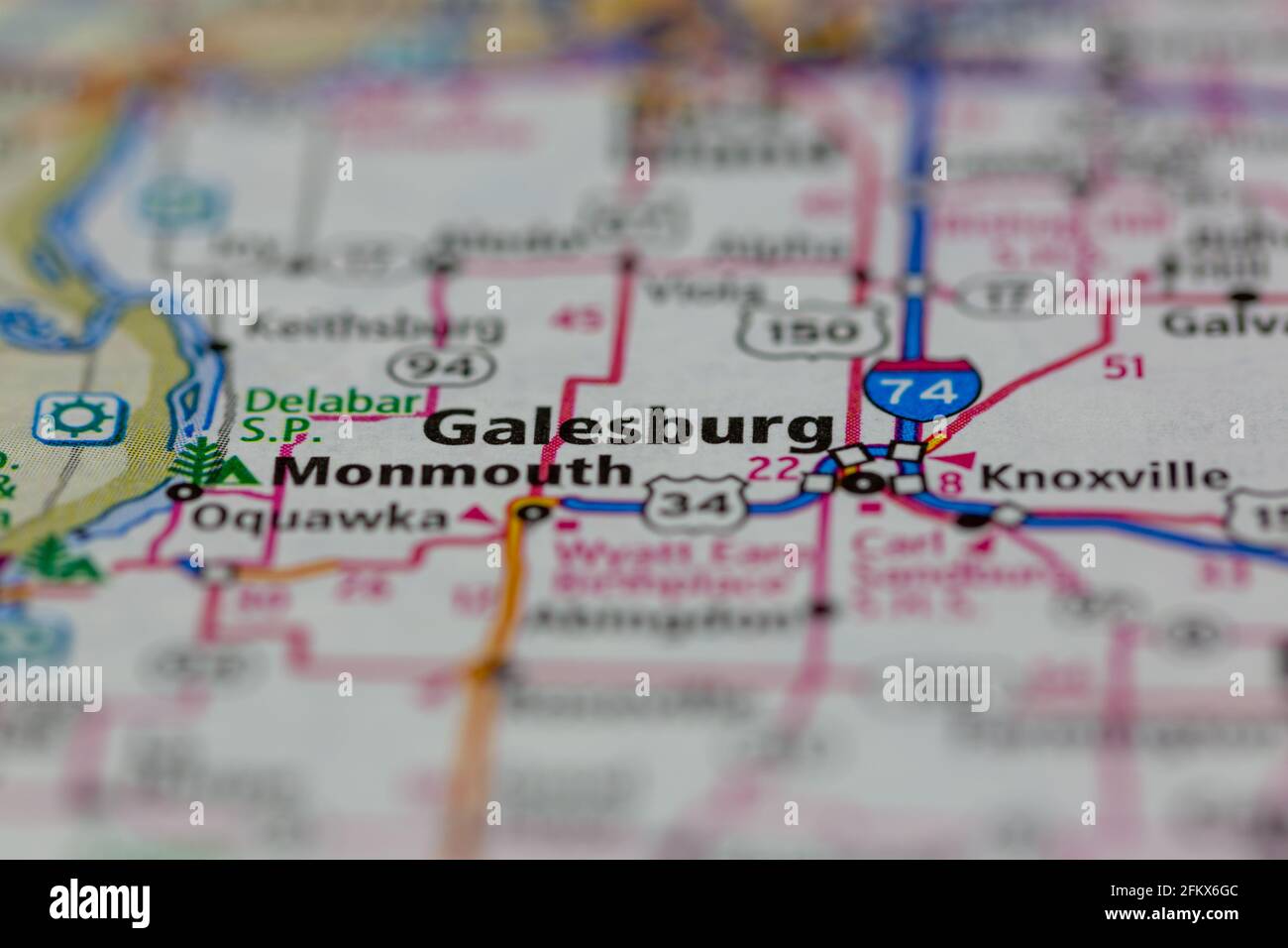 Galesburg on a map hi-res stock photography and images - Alamy