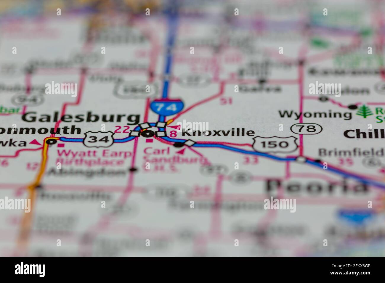 Knoxville illinois map hi-res stock photography and images - Alamy