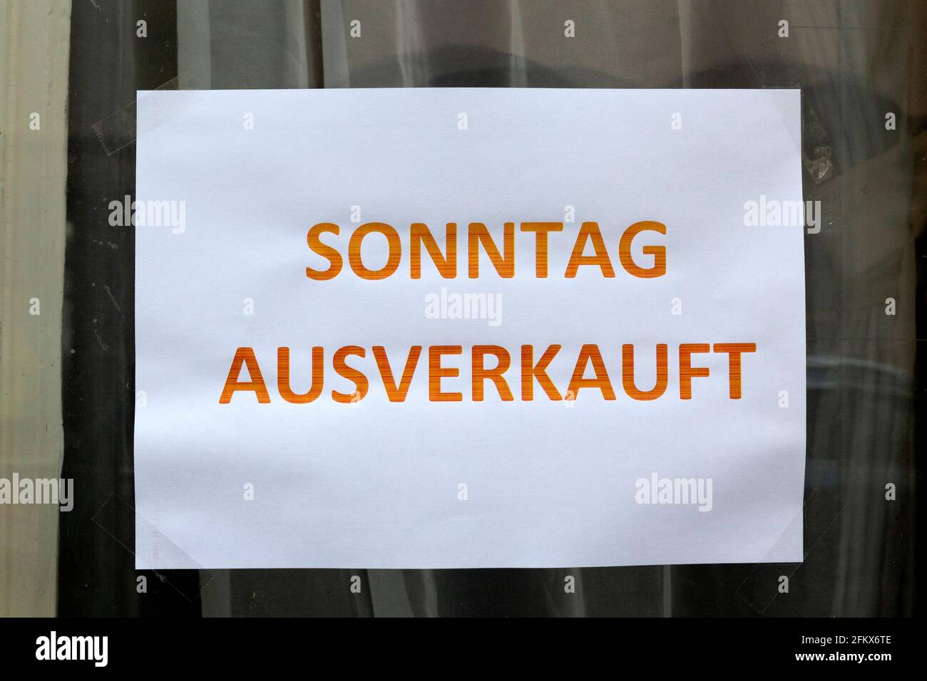 Sunday Sold Out Stock Photo - Alamy