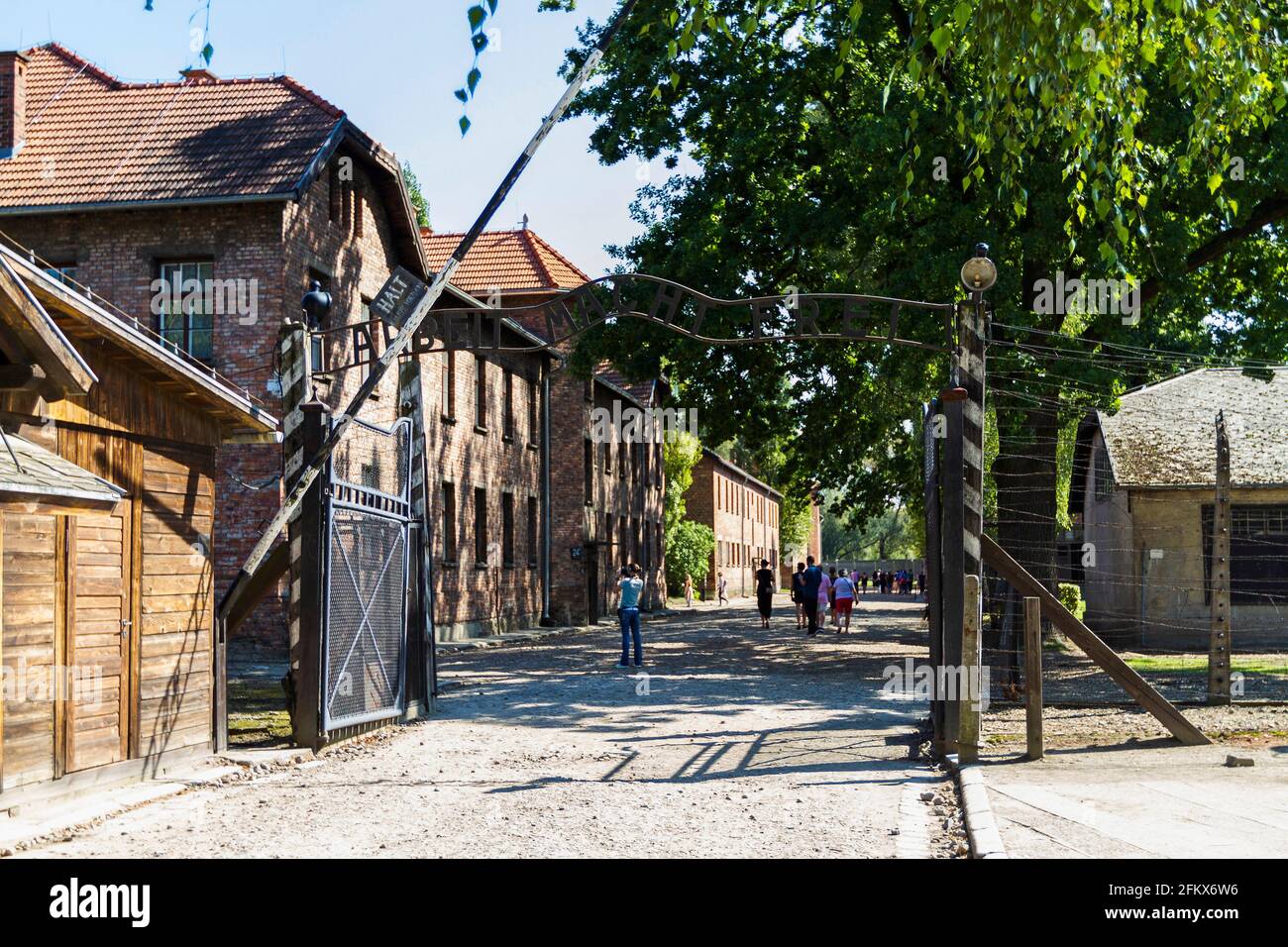 Auschwitz 1 entrance gate hi-res stock photography and images - Alamy