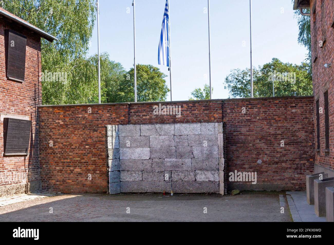 Death Wall, Concentration Camp Memorial Auschwitz I, Poland Stock Photo ...