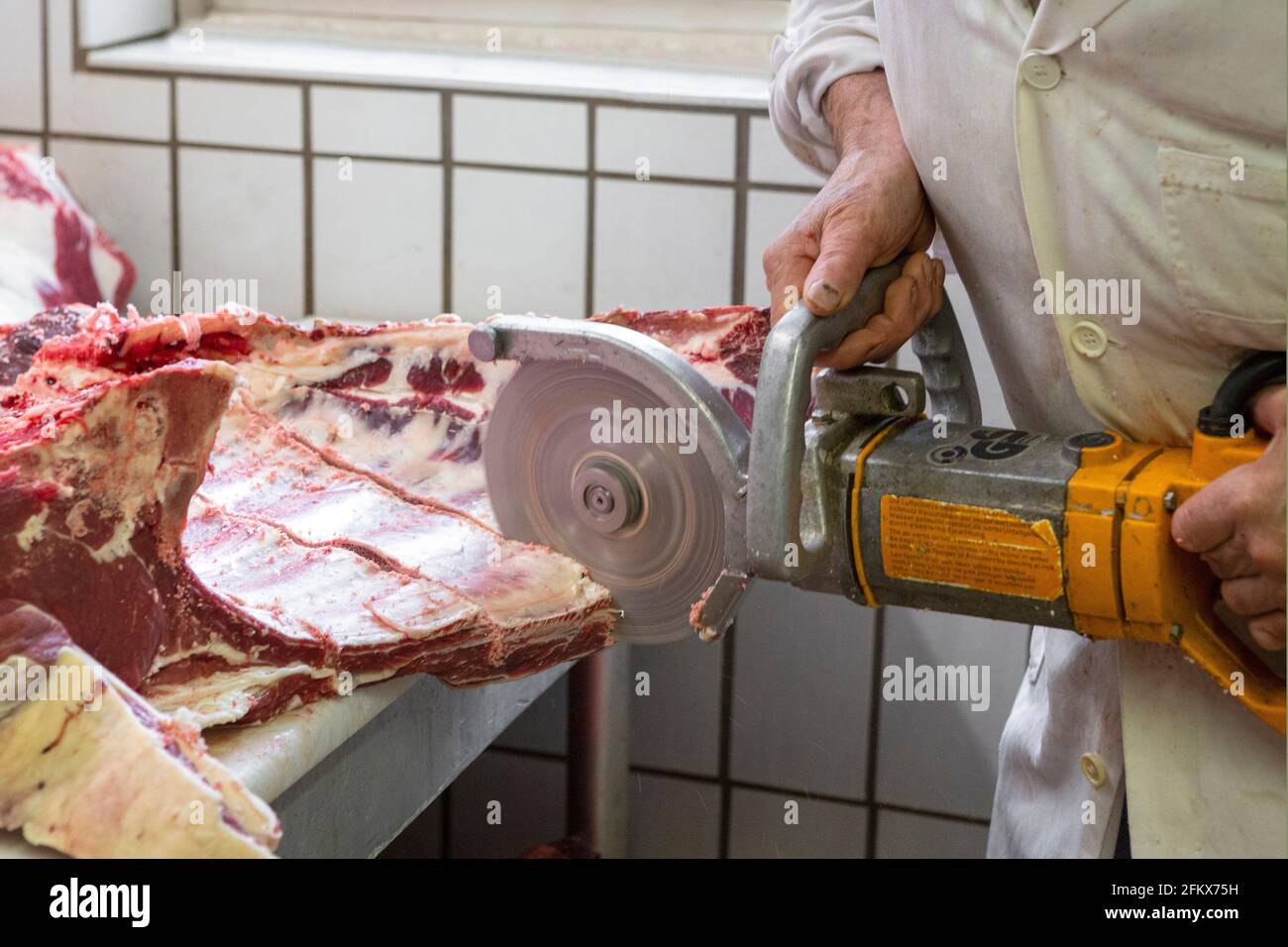 Butcher, Beef Cut Up Stock Photo - Alamy