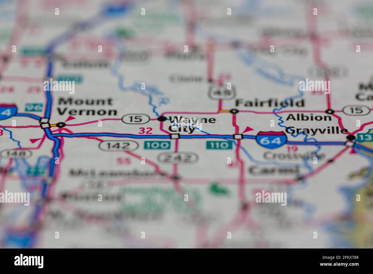 Wayne city on a map hi-res stock photography and images - Alamy