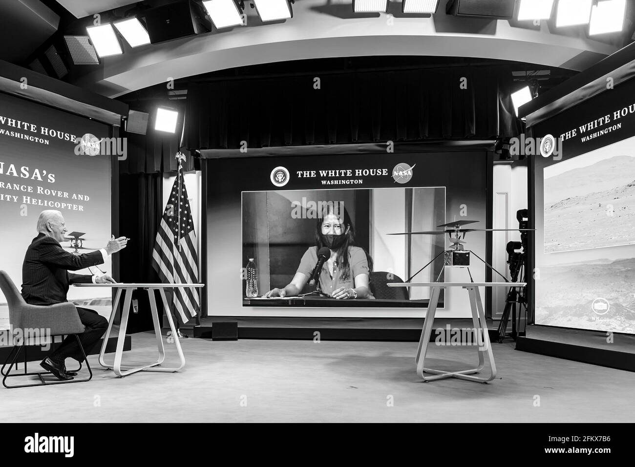 President Joe Biden receives a virtual briefing from NASA Ingenuity ...