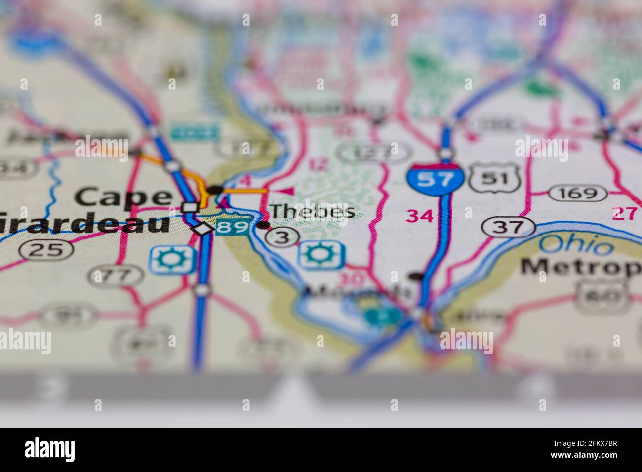 Map of thebes illinois hi-res stock photography and images - Alamy