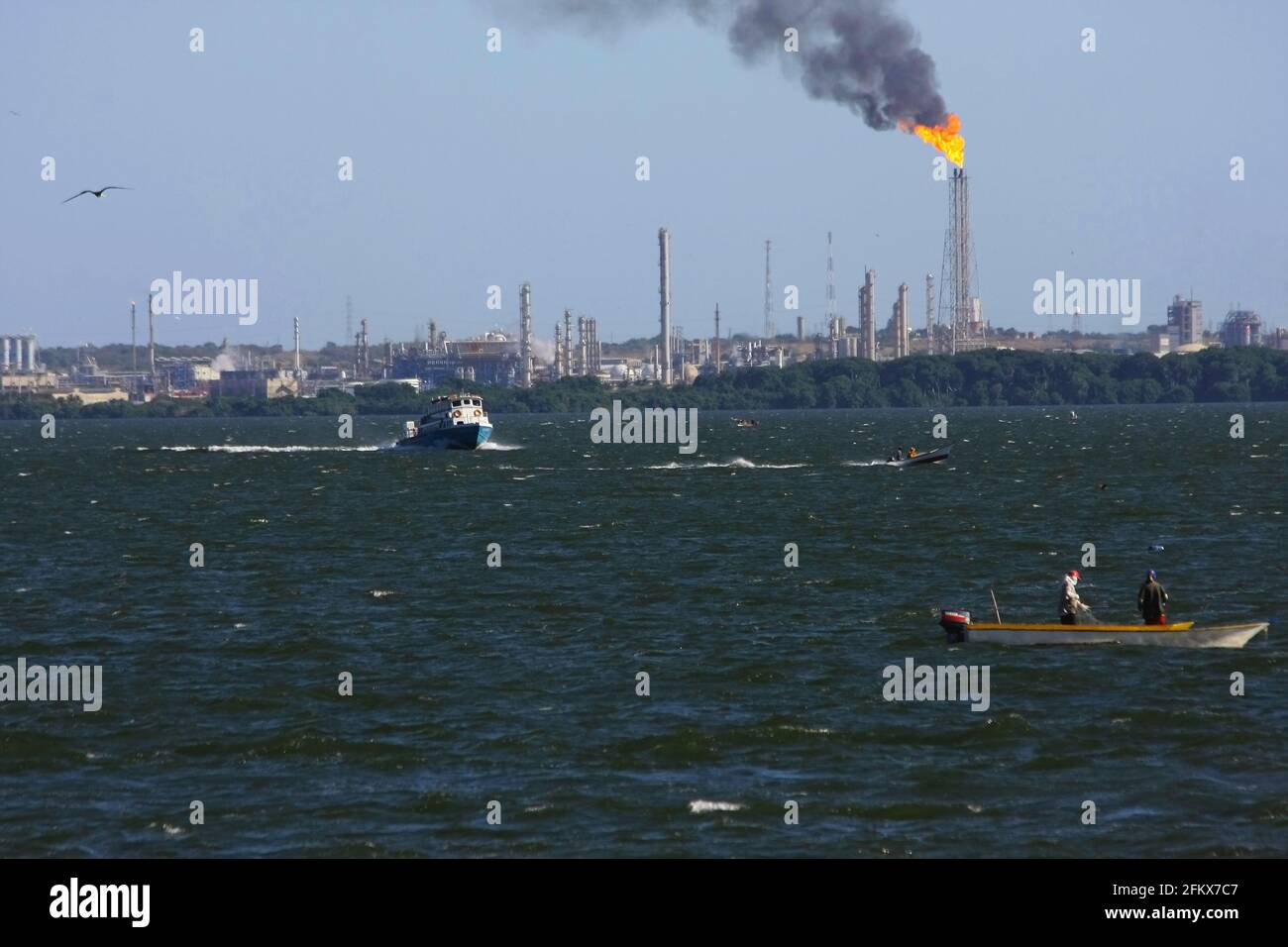 Maracaibo, Venezuela. 28-02-2009 A panoramic view of the port of ...