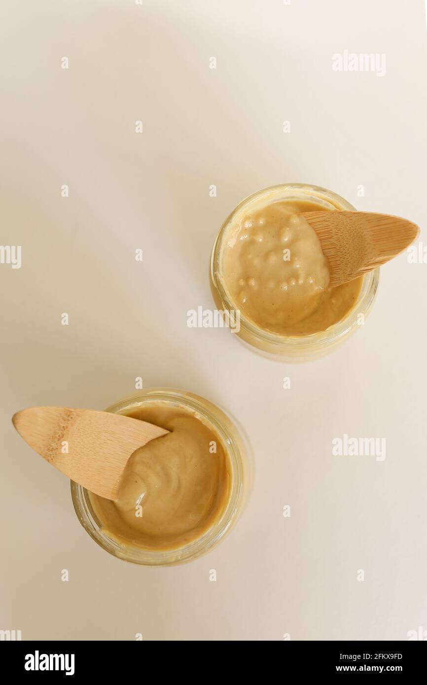Texture close up Almond Butter or Peanut butter Stock Photo - Alamy