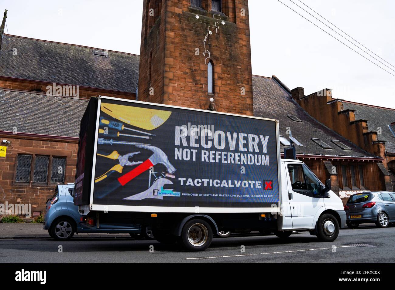 Glasgow, Scotland, UK. 4 May 2021. Pro- Union group Scotland Matters ...