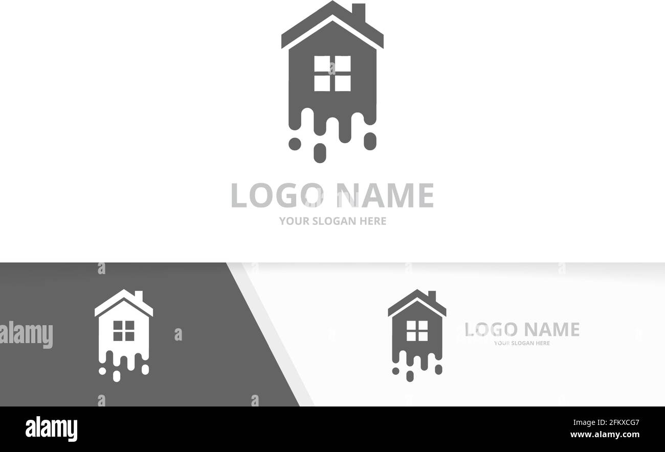 Vector speed real estate logo combination. Quick house logotype design ...