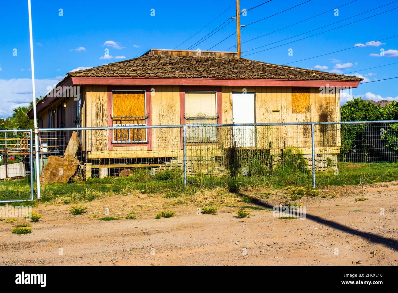 Old Abandoned House With Boarded Up Windows Stock Photo - Alamy