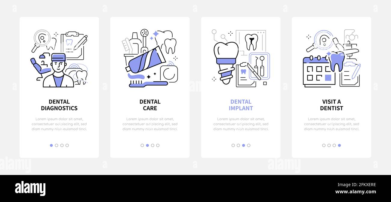 Dental care - modern line design style web banners Stock Vector Image ...