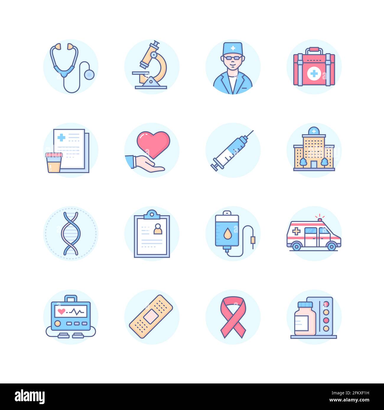 Medicine and Healthcare - line design style icons set Stock Vector ...