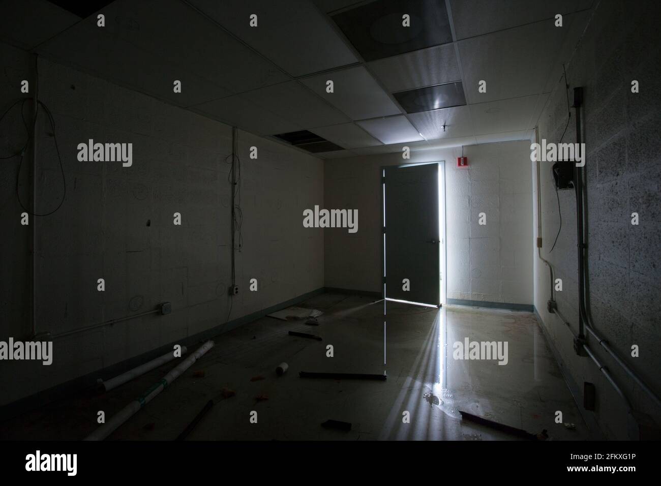 Interior of an abandoned decaying scientific laboratory Stock Photo - Alamy
