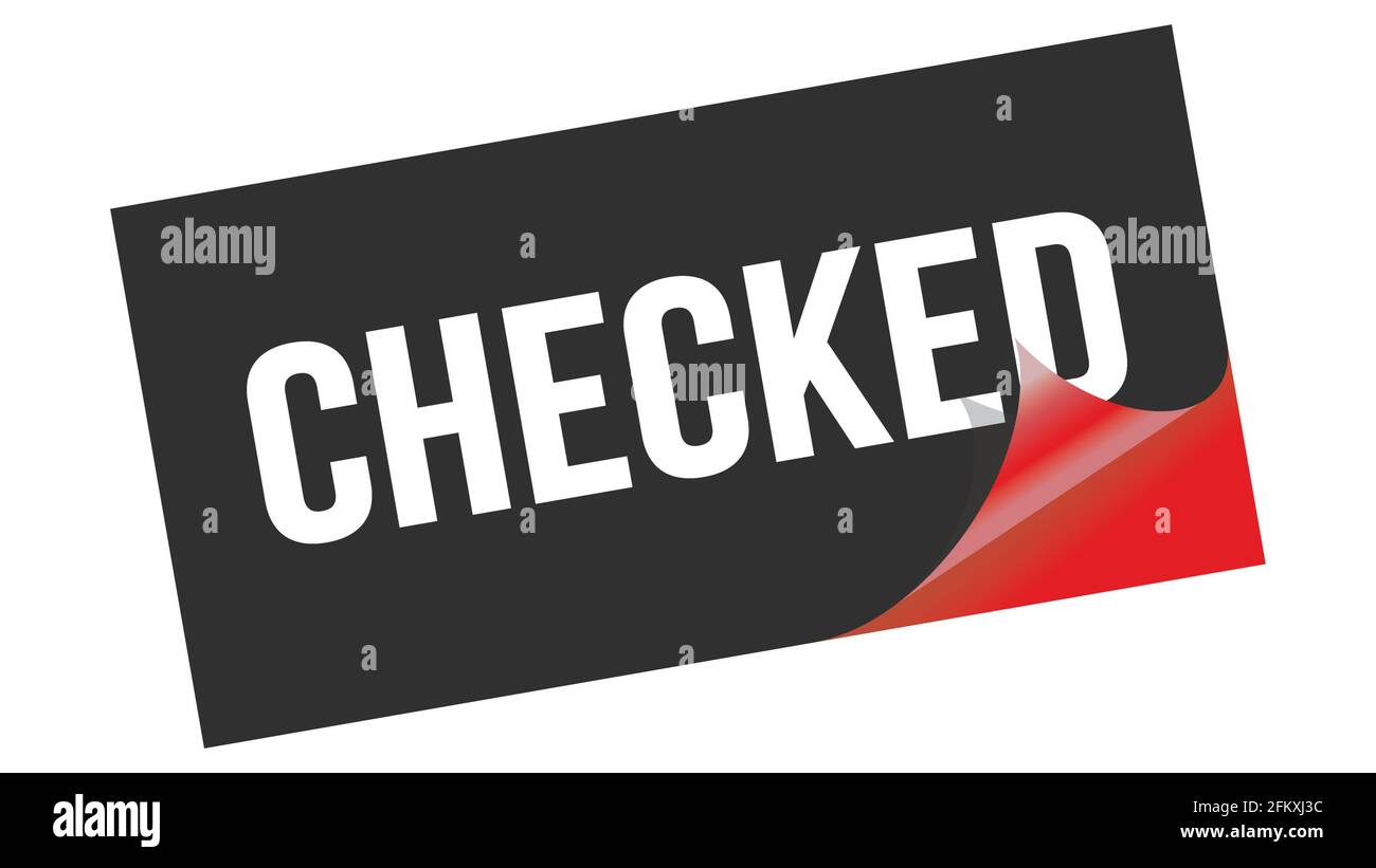 CHECKED text written on black red sticker stamp Stock Photo - Alamy