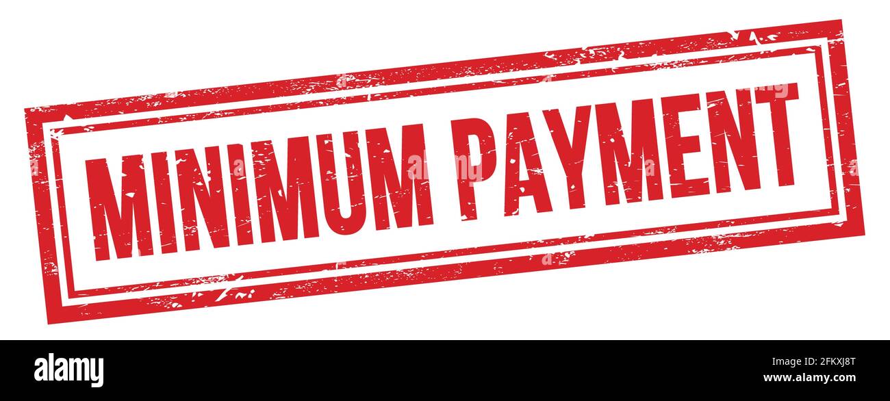 MINIMUM PAYMENT text on red grungy vintage rectangle stamp Stock Photo ...