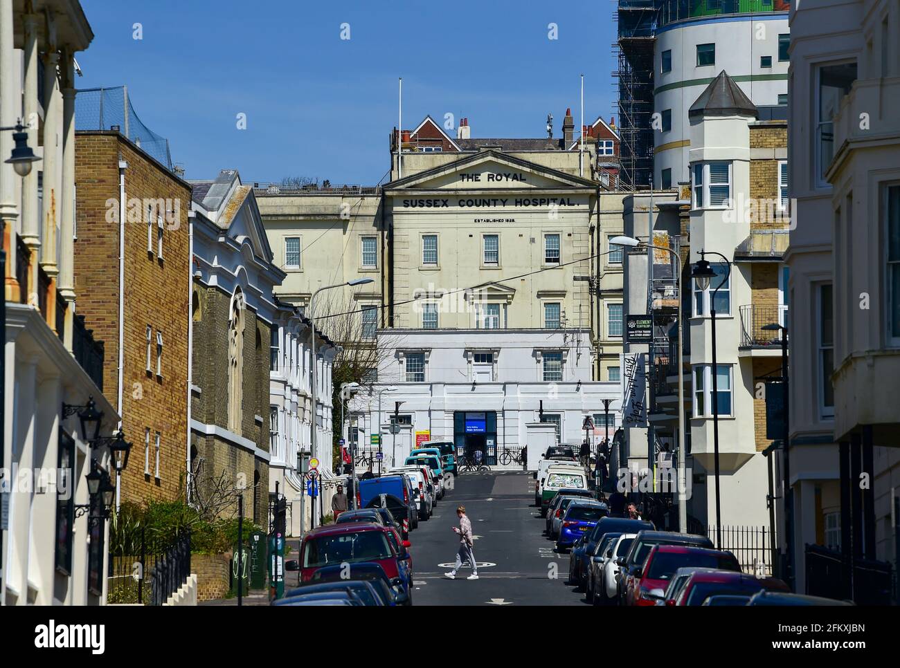 The Royal Sussex County Hospital RSCH old main entrance in Brighton UK ...