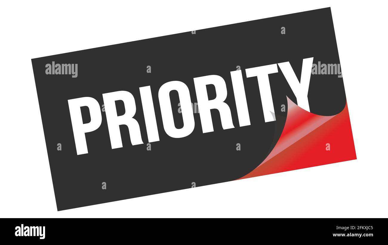 PRIORITY text written on black red sticker stamp Stock Photo - Alamy
