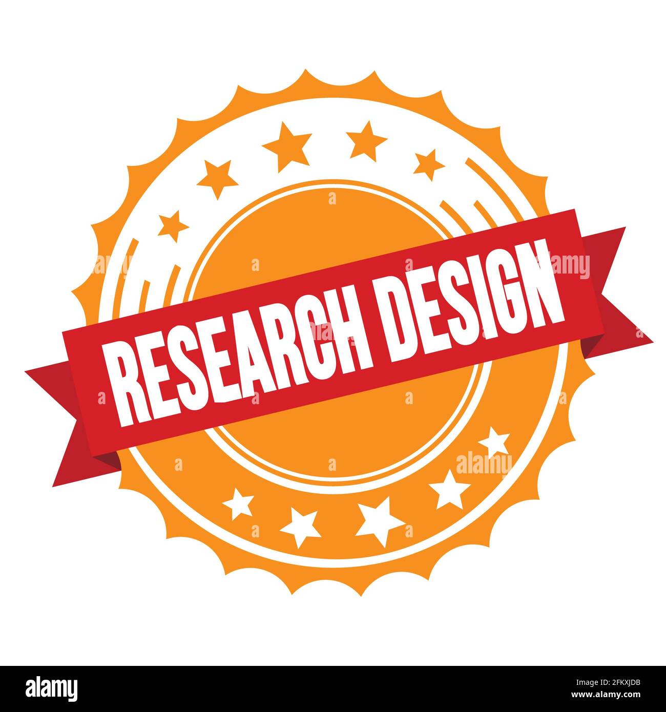 RESEARCH DESIGN text on red orange ribbon badge stamp Stock Photo - Alamy