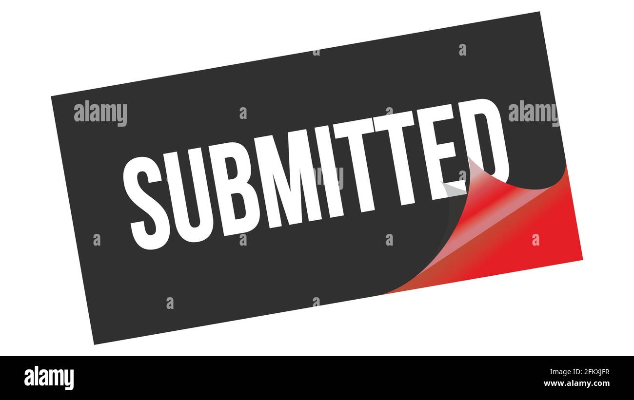 SUBMITTED text written on black red sticker stamp Stock Photo - Alamy
