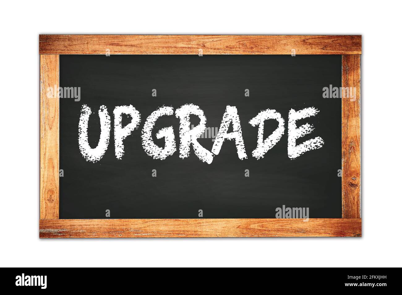 UPGRADE text written on black wooden frame school blackboard Stock ...