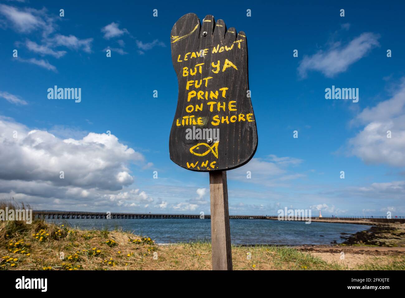 Alnwick, April 28th 2021: The beach and seafront at Amble in ...