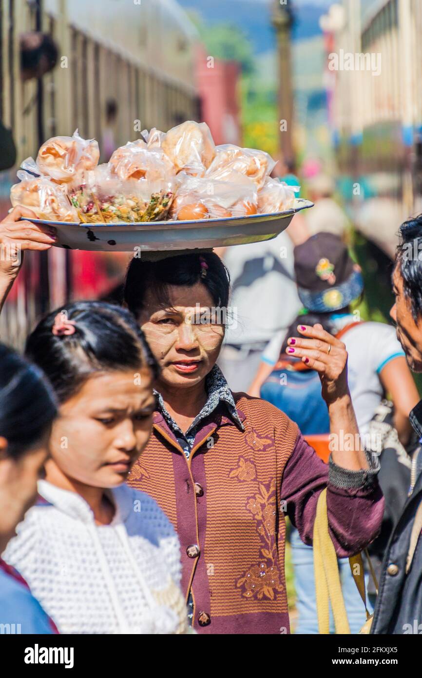Myanmar burma train station in hi-res stock photography and images - Alamy