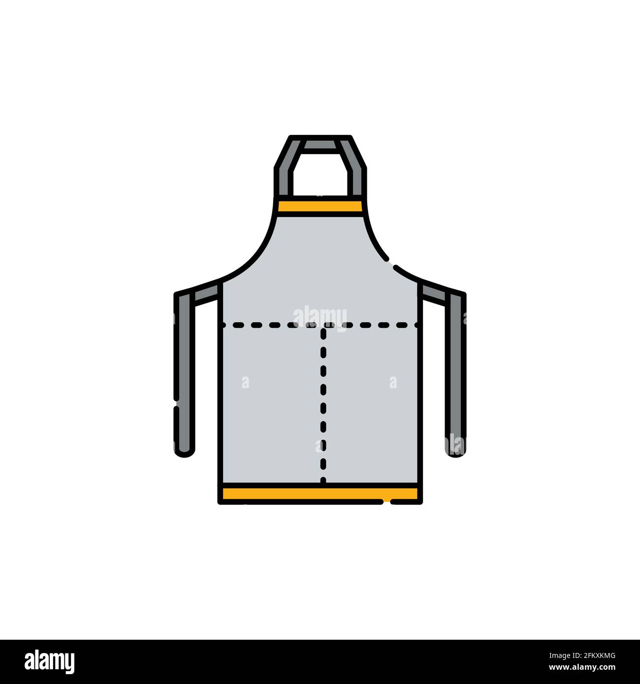 Protection Appron Color Line Icon Disability Isolated Vector Element Outline Pictogram For