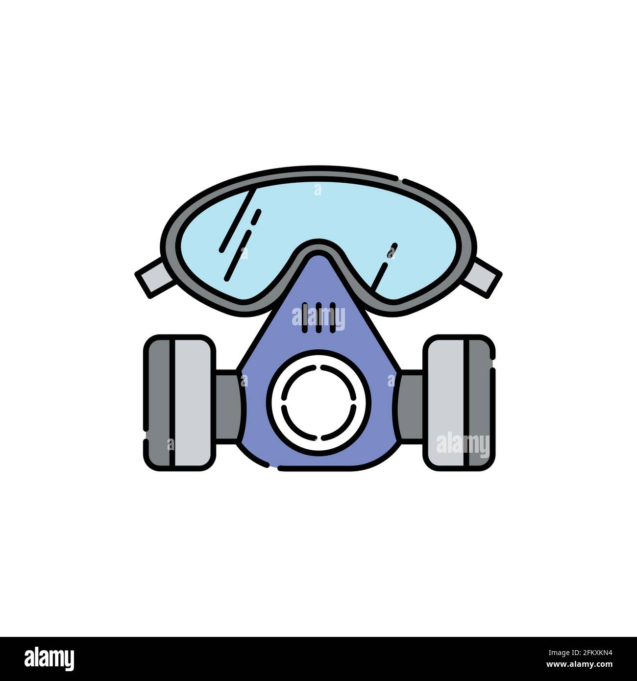 Protective mask color line icon. Disability. Isolated vector element ...
