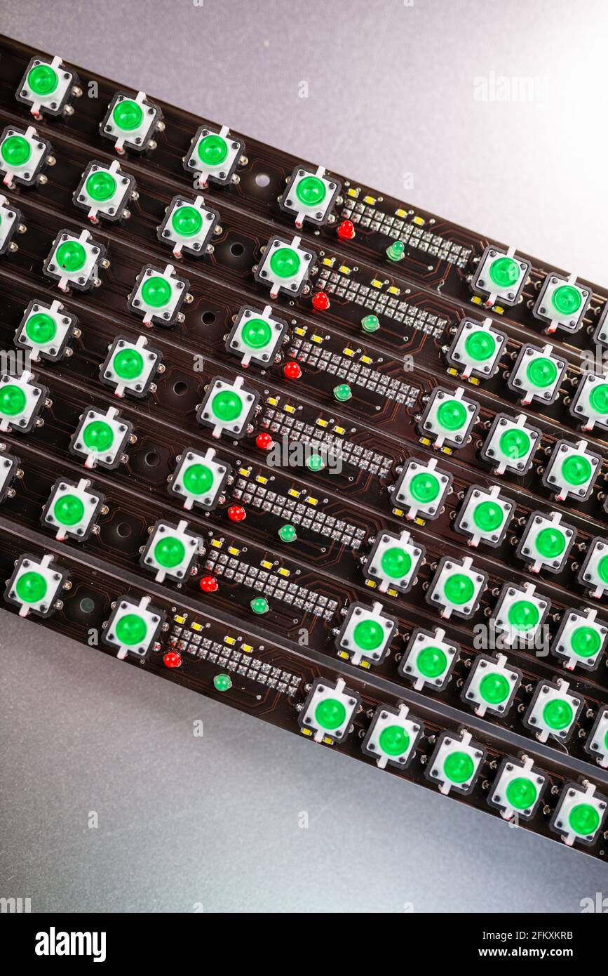 Panel of LED light indicators is in the production Stock Photo - Alamy