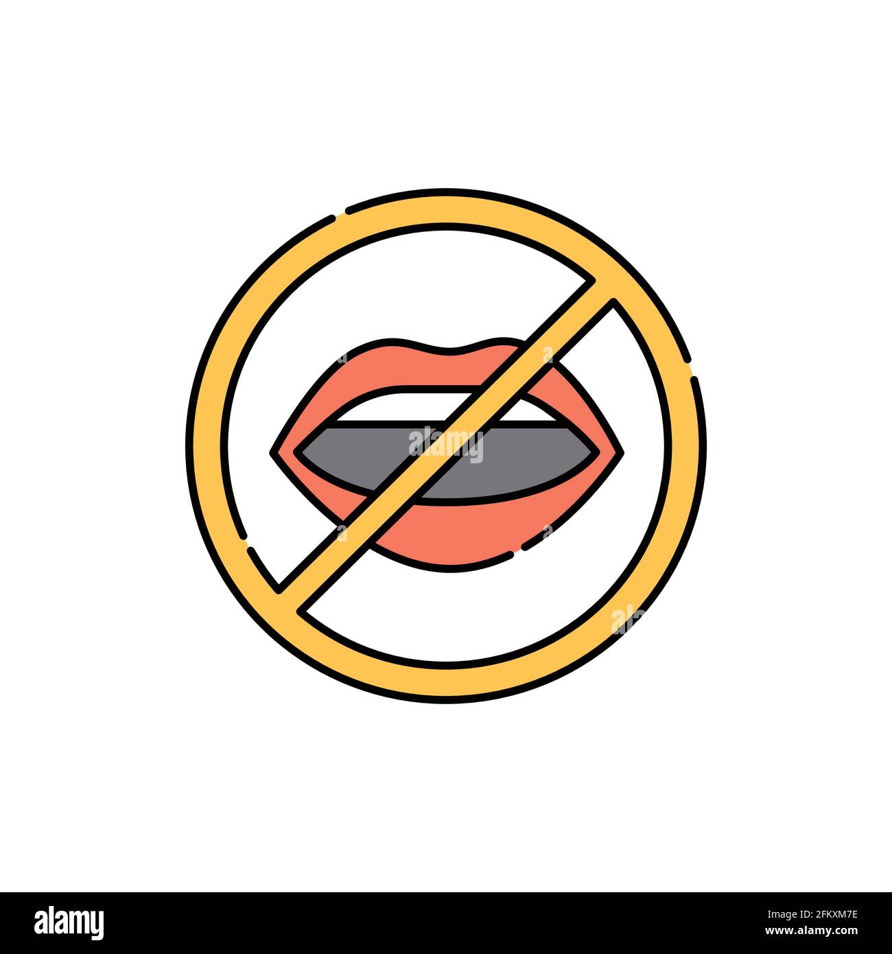 Dumb color line icon. Disability. Isolated vector element. Outline ...