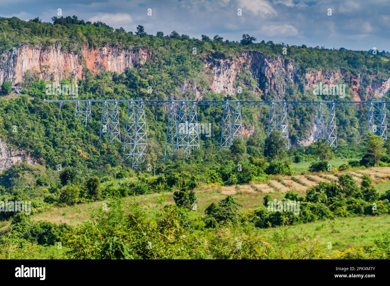 Gokteik Goteik or Gok Teik viaduct on the railway line Mandalay ...