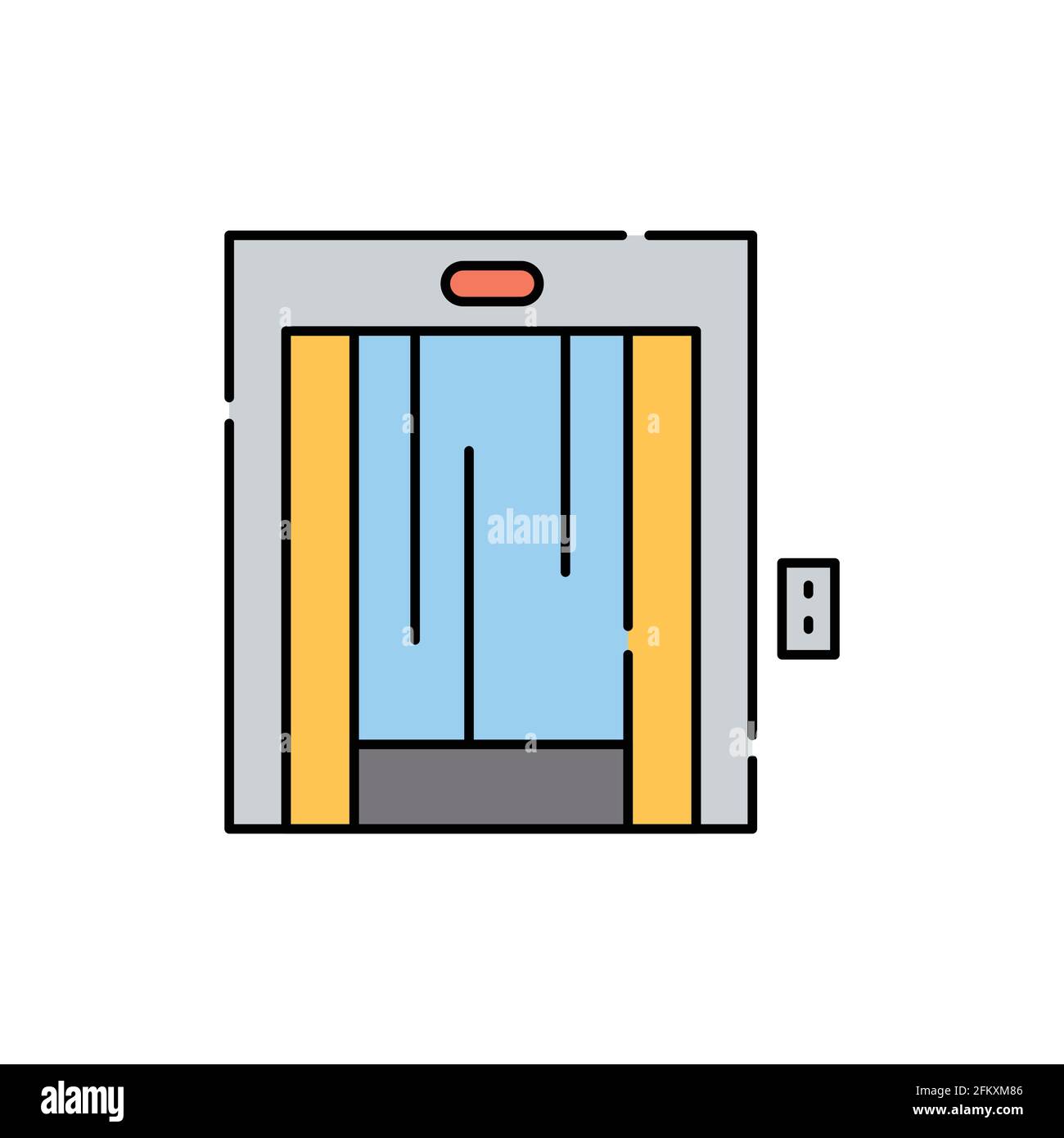 Lift color line icon. Disability. Isolated vector element. Outline ...