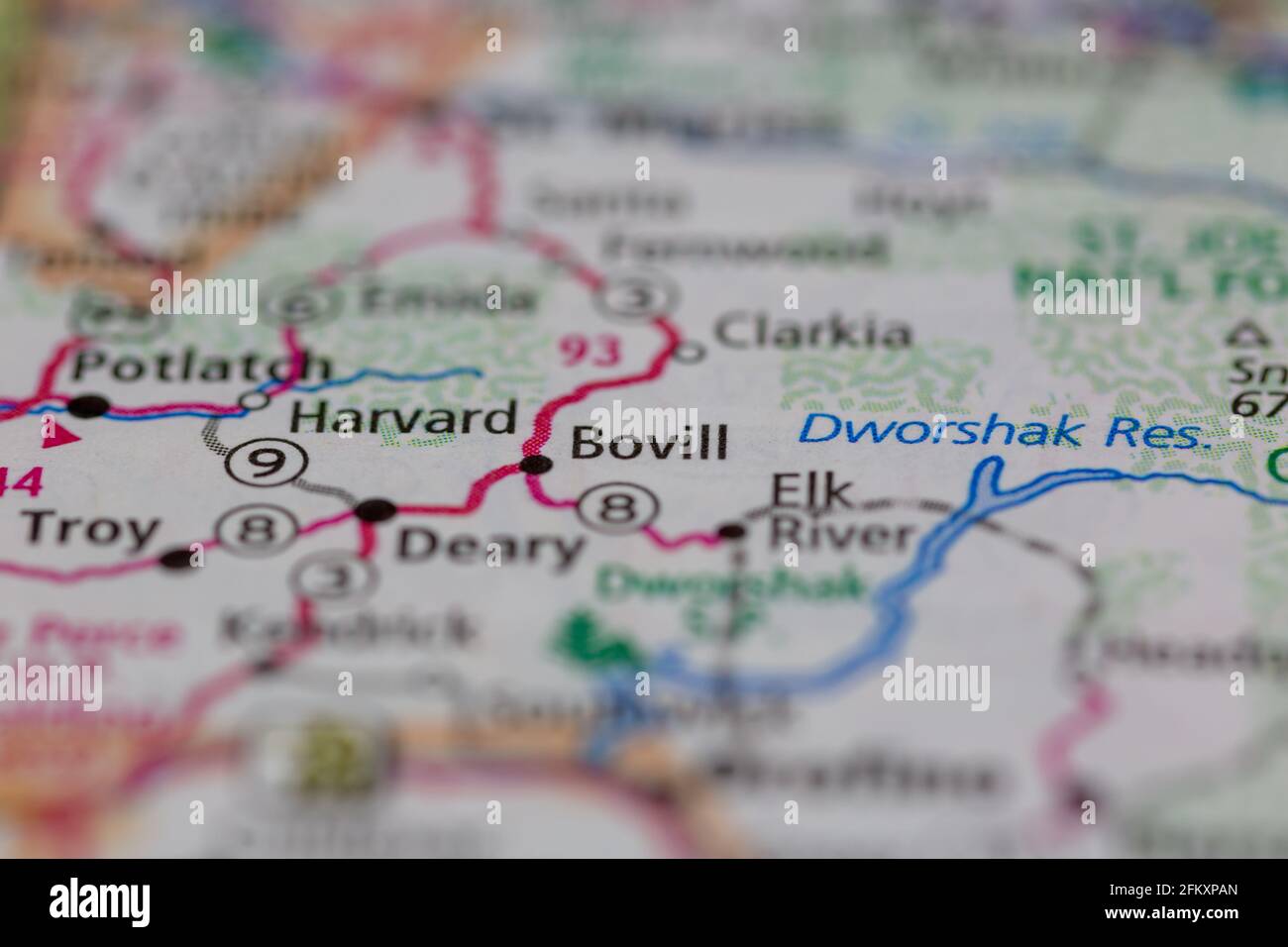 Bovill idaho on a map hi-res stock photography and images - Alamy