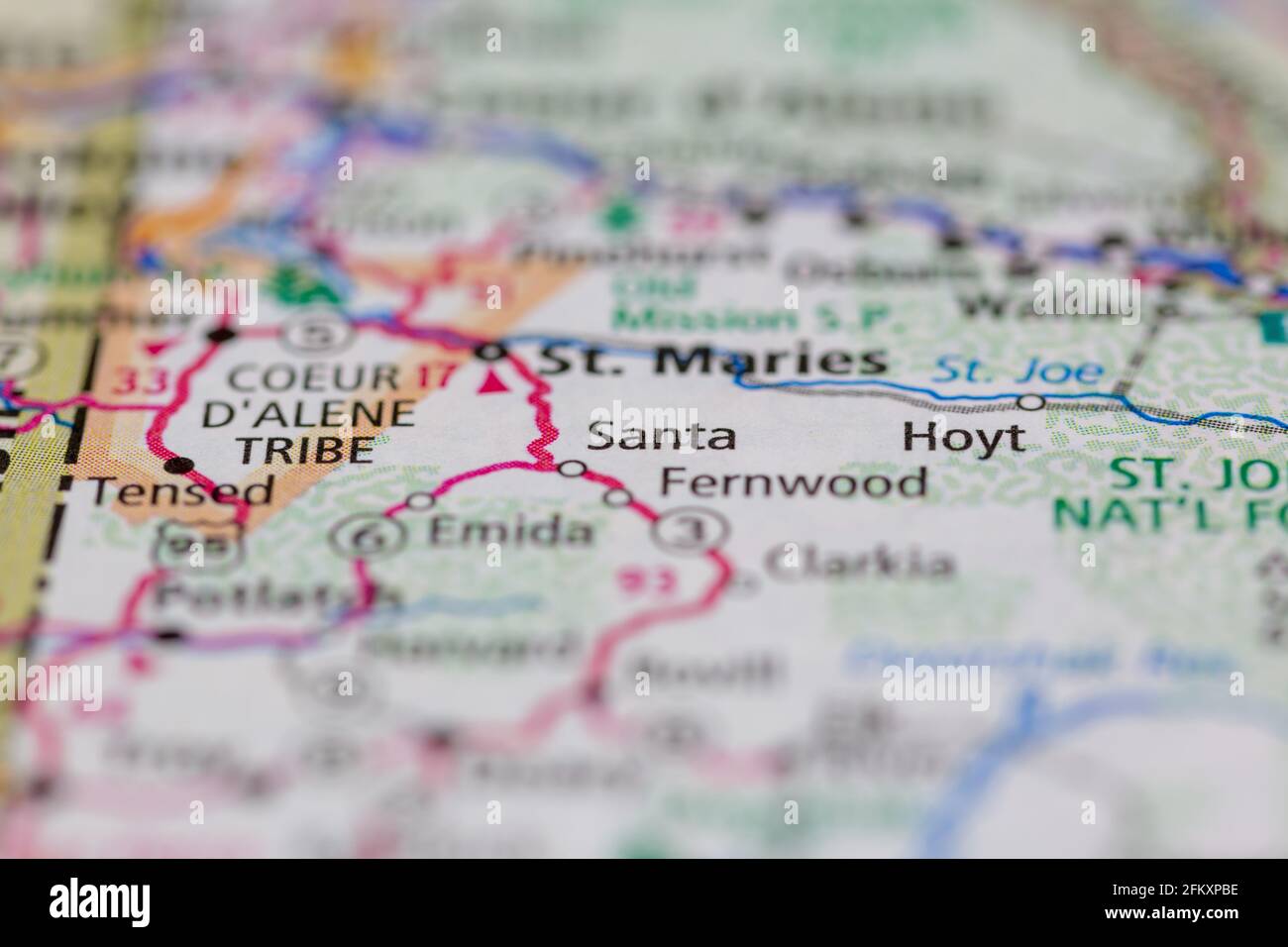 Map of santa idaho hi-res stock photography and images - Alamy