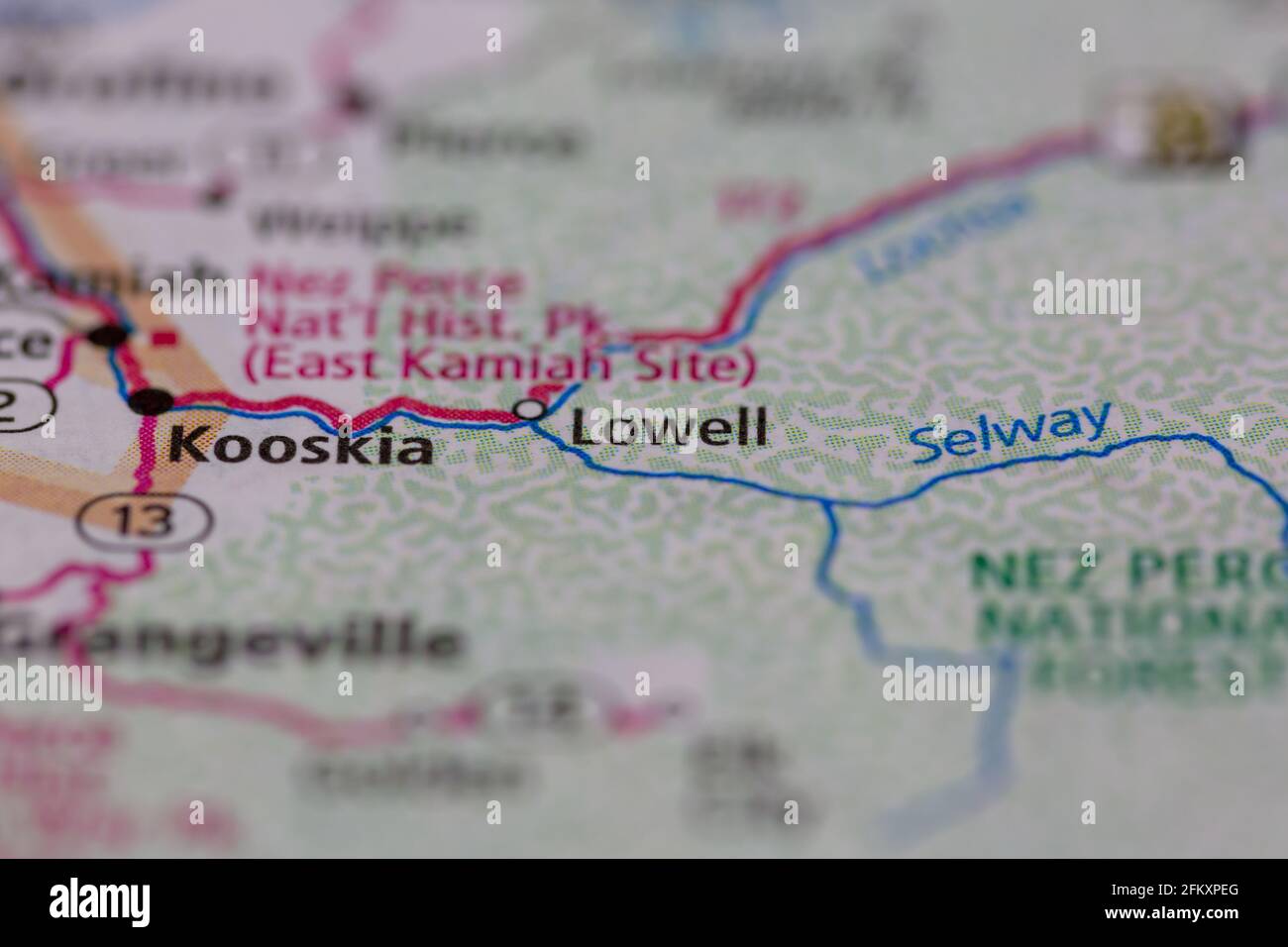 Lowell idaho on a map hi-res stock photography and images - Alamy