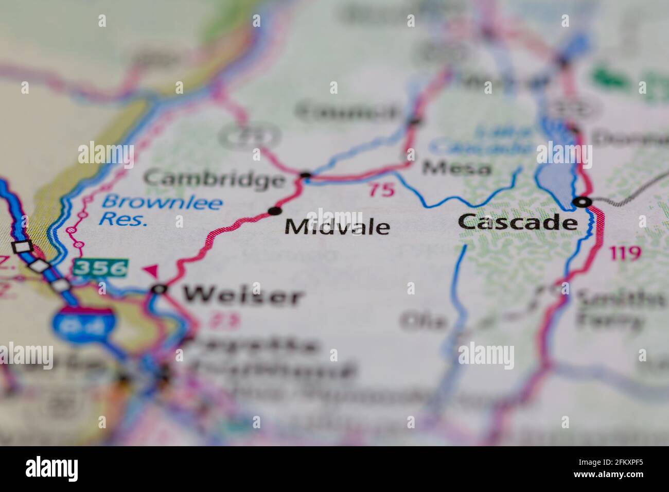 Midvale Idaho USA shown on a Geography map or road map Stock Photo - Alamy