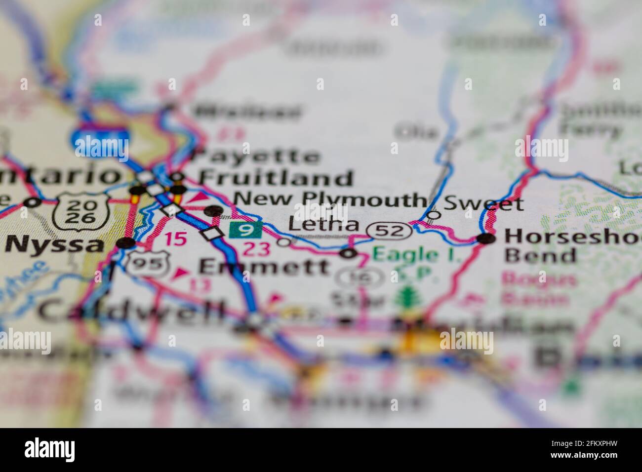 Letha Idaho USA shown on a Geography map or road map Stock Photo - Alamy