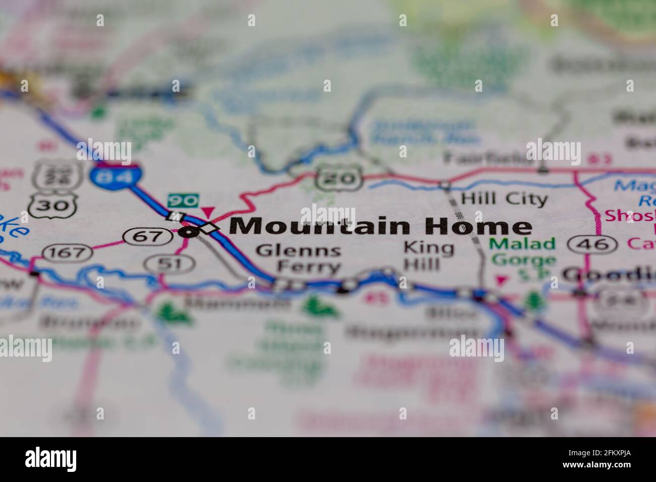 Mountain Home Idaho USA shown on a Geography map or road map Stock ...