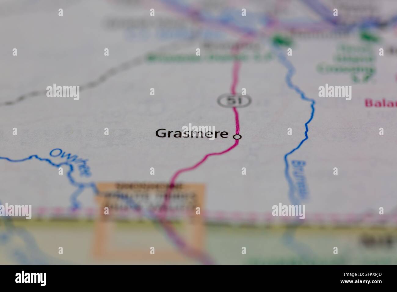 Grasmere Idaho USA shown on a Geography map or road map Stock Photo - Alamy